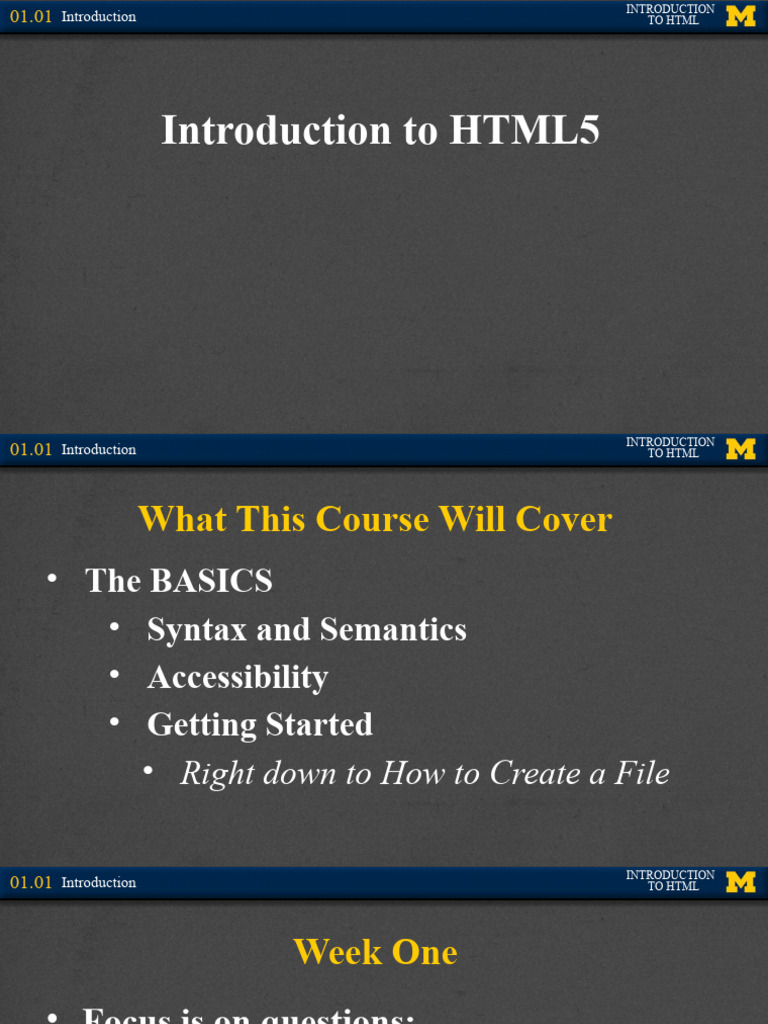 Introhtml PPT 01 01 | PDF | Html | Html5
