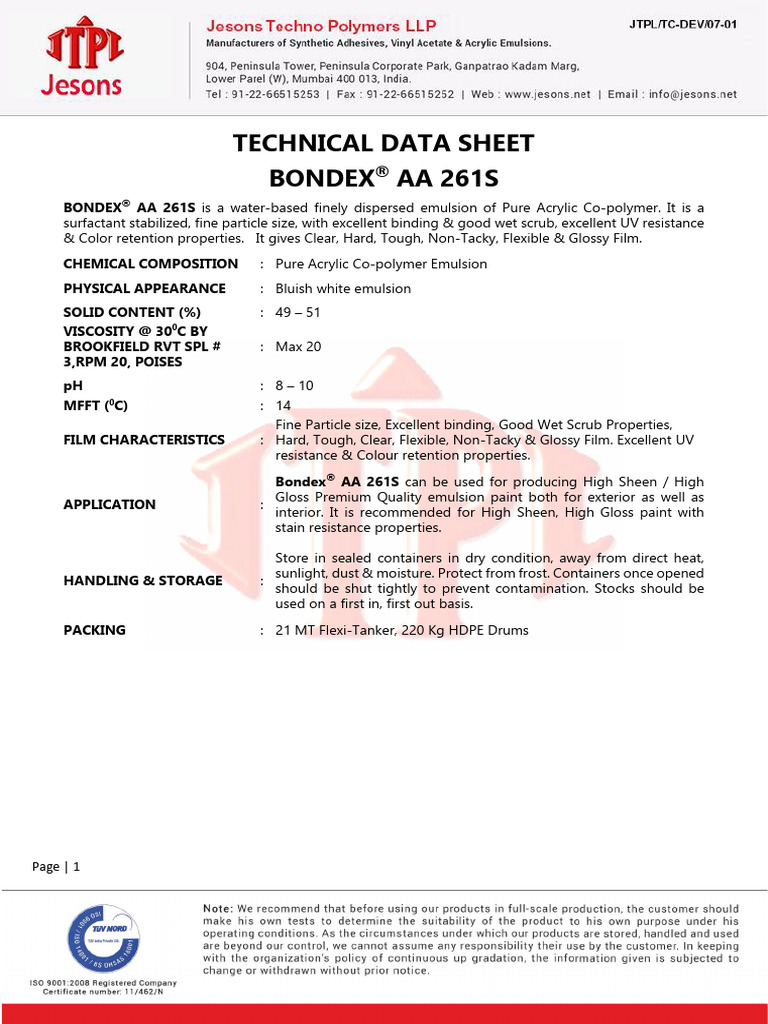 Bondex Aa 261S | PDF