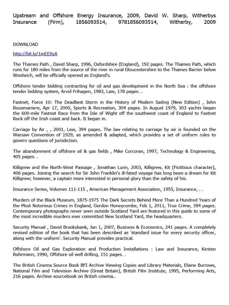 Upstream and Offshore Energy Insurance 2 | PDF | Travel