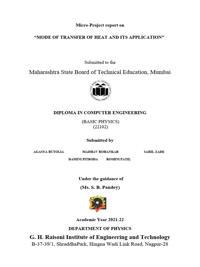 6 TH Group Physics Microproject .Docs | PDF | Heat Transfer | Heat