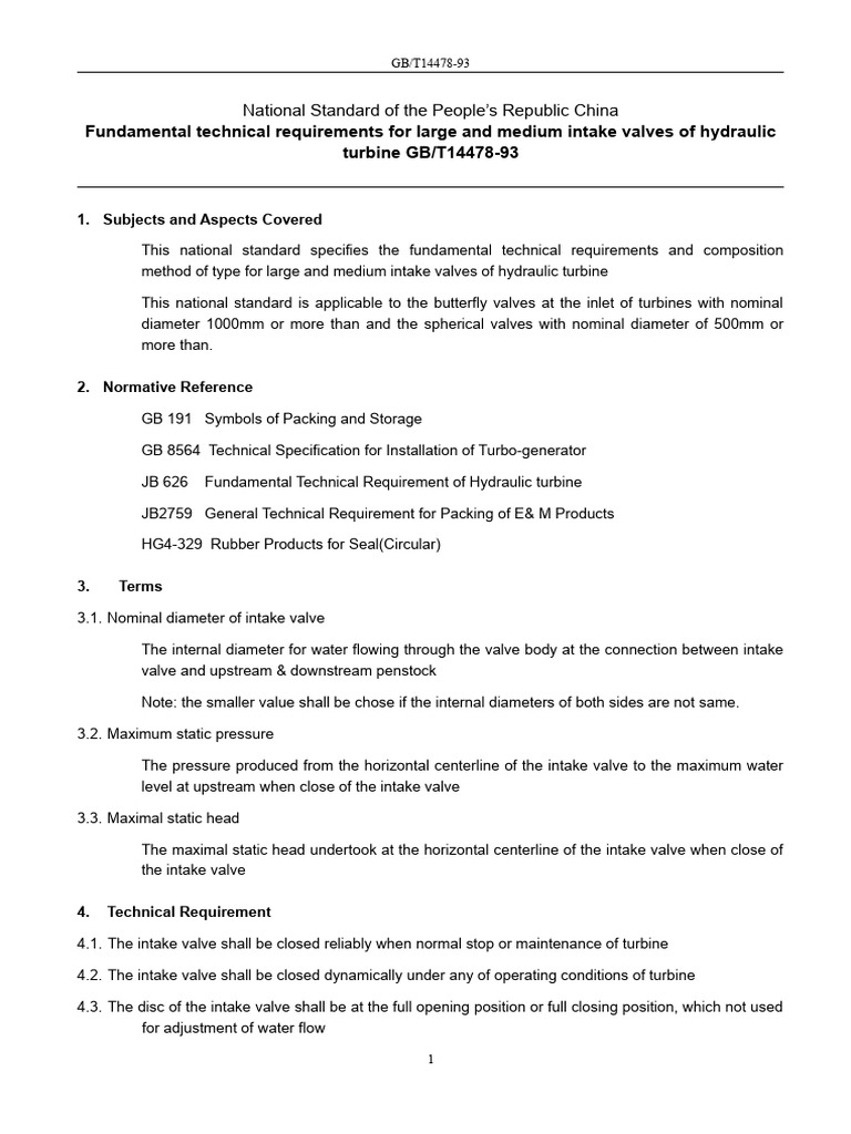 GBT14478-93 Fundamental Technical Requirements For Large and Medium ...