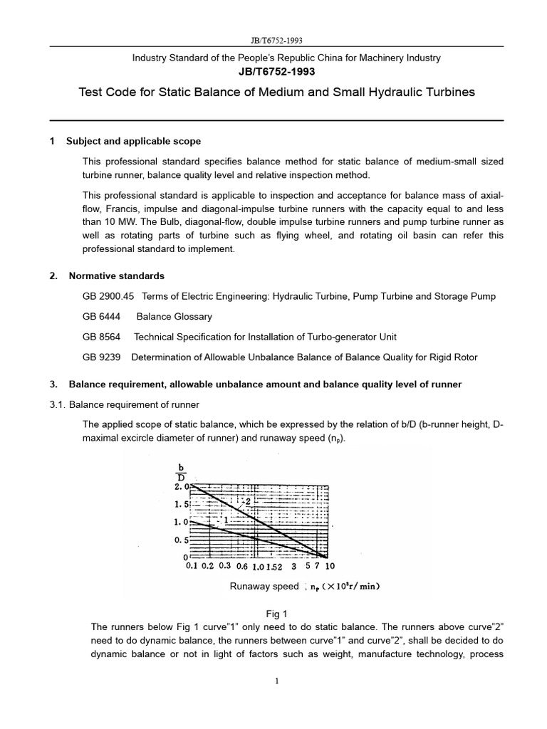 JBT6752-1993 Test Code For Static Balance of Medium and Small Hydraulic ...