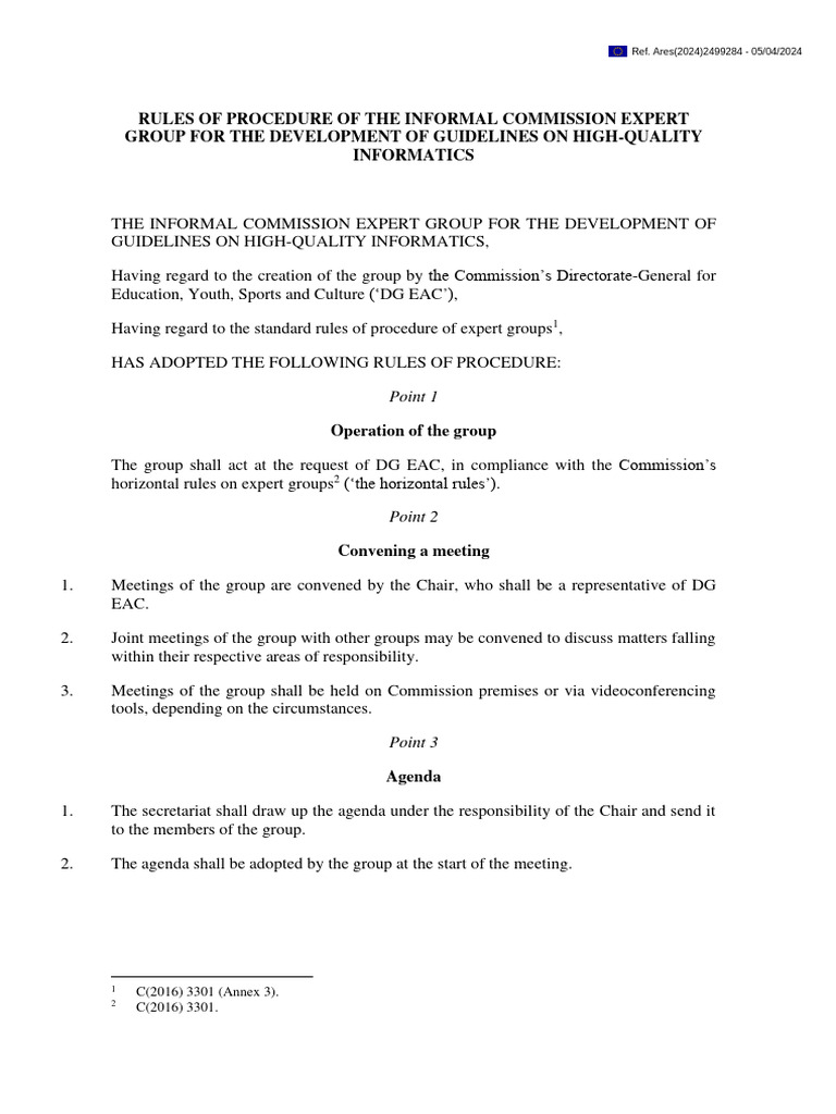 RoP Guidelines On High-Quality Informatics | Download Free PDF ...