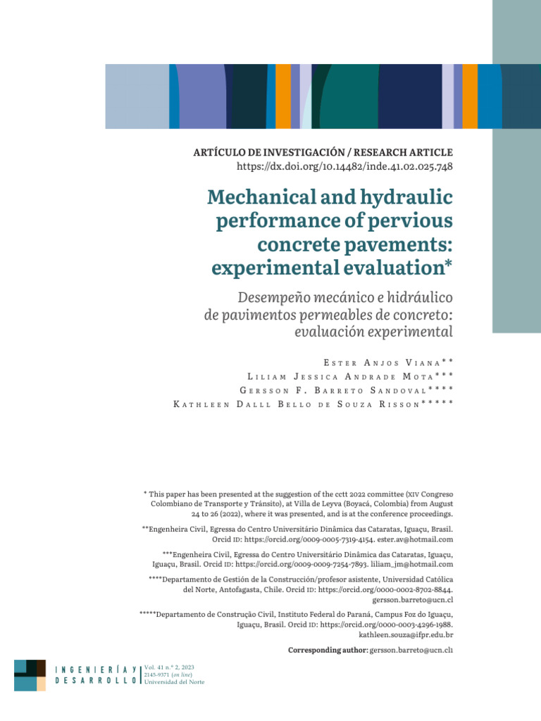 Mechanical and Hydraulic Performance of | PDF | Porosity | Concrete
