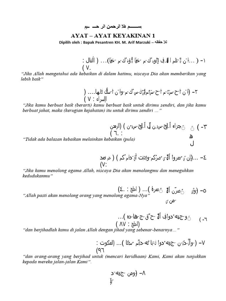 Ayat-Ayat Tentang Keyakinan dalam Islam | PDF