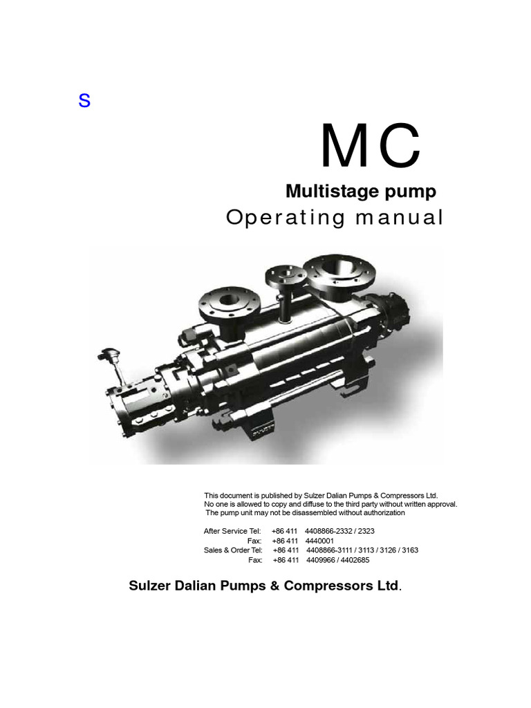 Mc 说明书英文 印刷g | PDF | Pump | Bearing (Mechanical)
