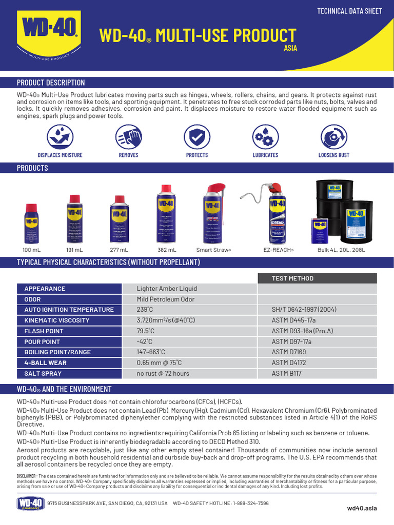 TDS-WD40 Mup | PDF | Corrosion | Rust