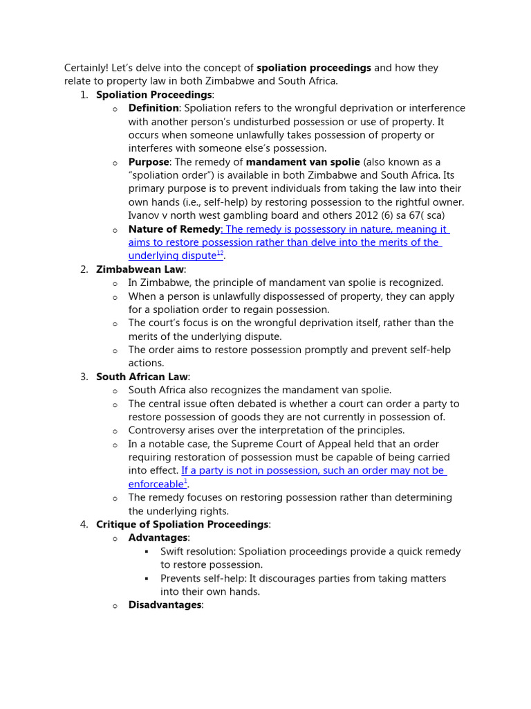 Understanding Spoliation Orders in Law | PDF | Legal Remedy | Property