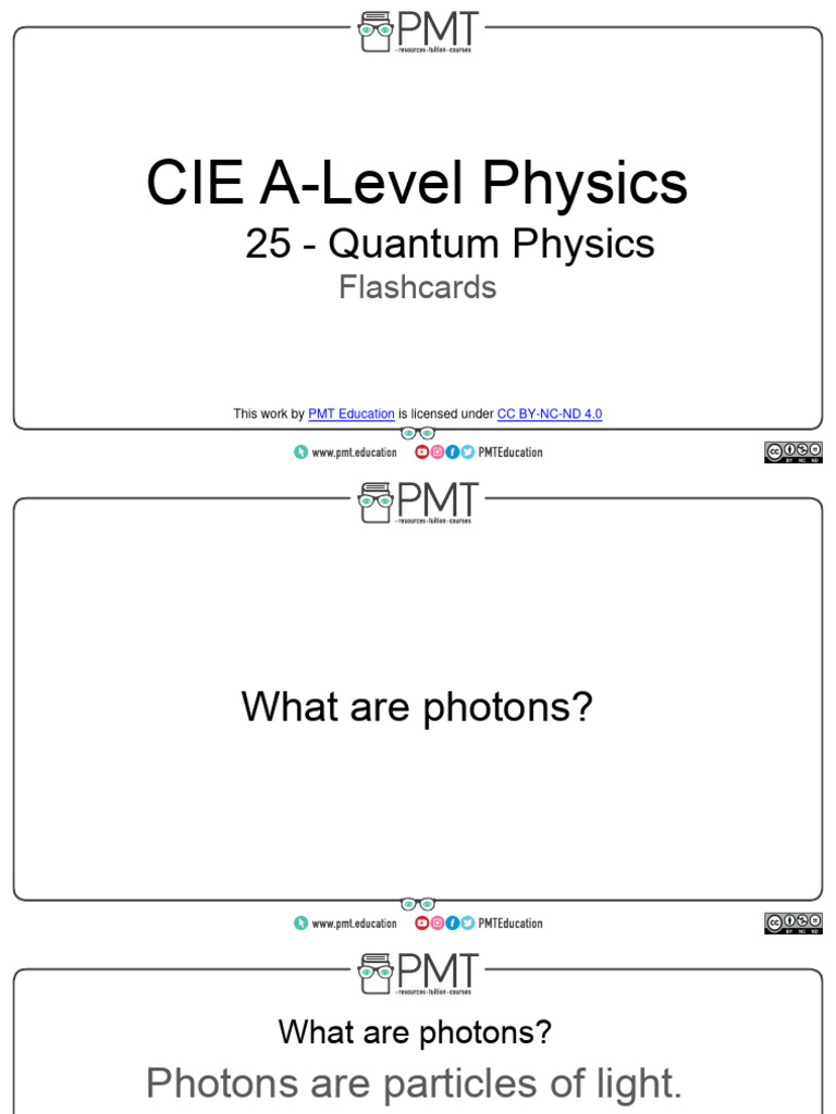 Flashcards - 25 Quantum Physics - CIE Physics A-Level | PDF ...