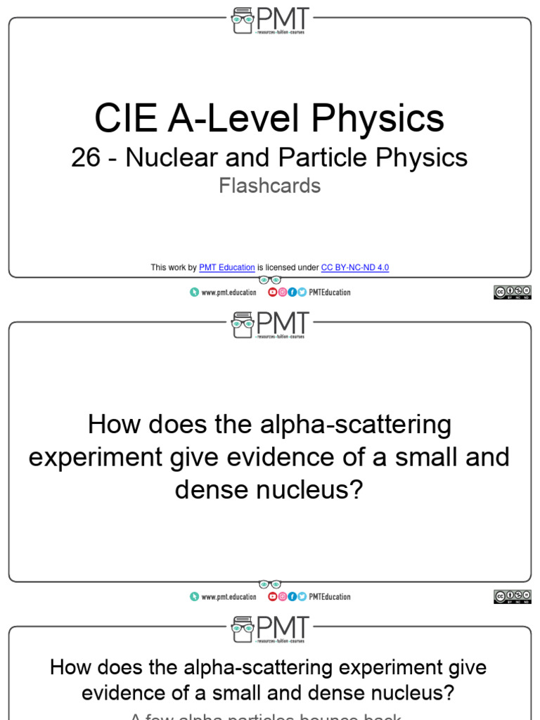 Flashcards - 26 Nuclear and Particle Physics - CIE Physics A-Level ...