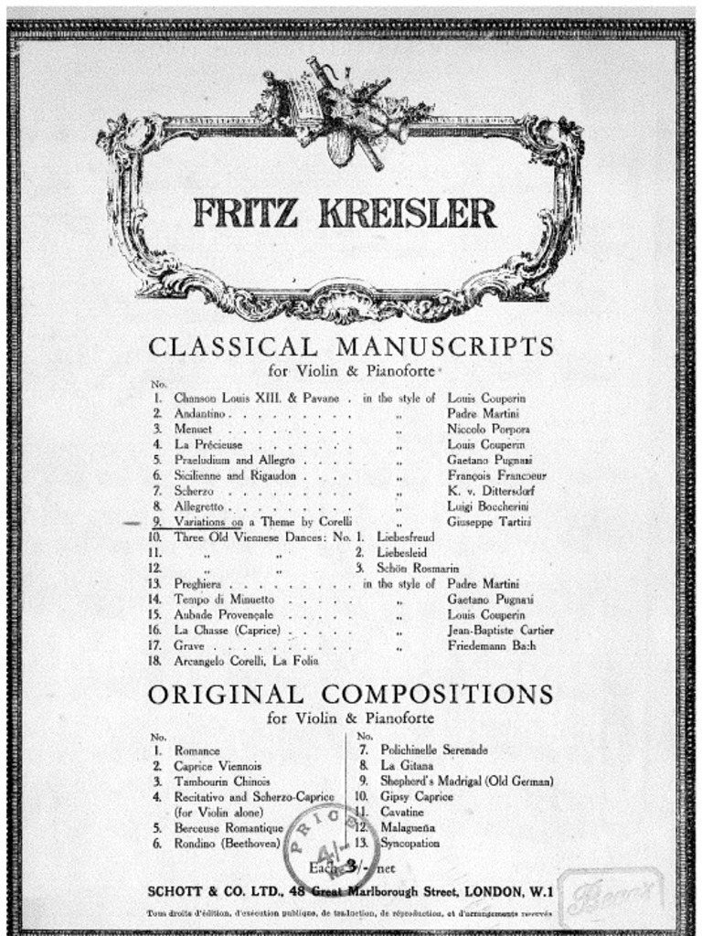 Kreisler - Variations Corelli | PDF