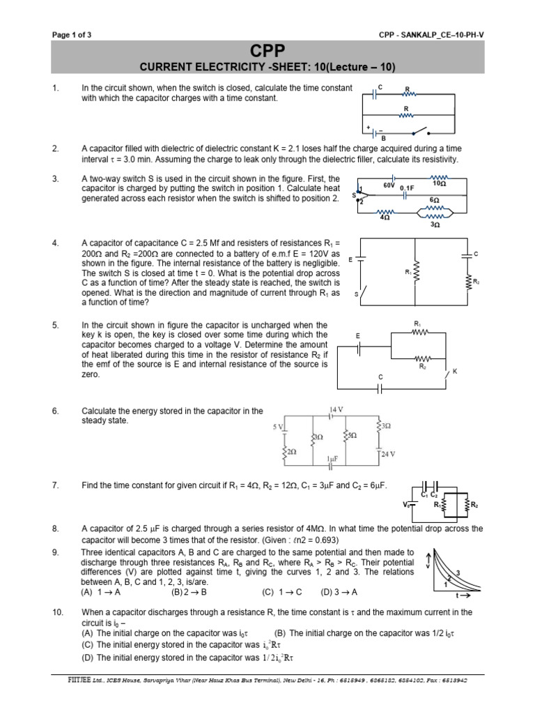 Sankalp Phase-V Ce 10 Lecture-10 | PDF | Capacitor | Electrical Network