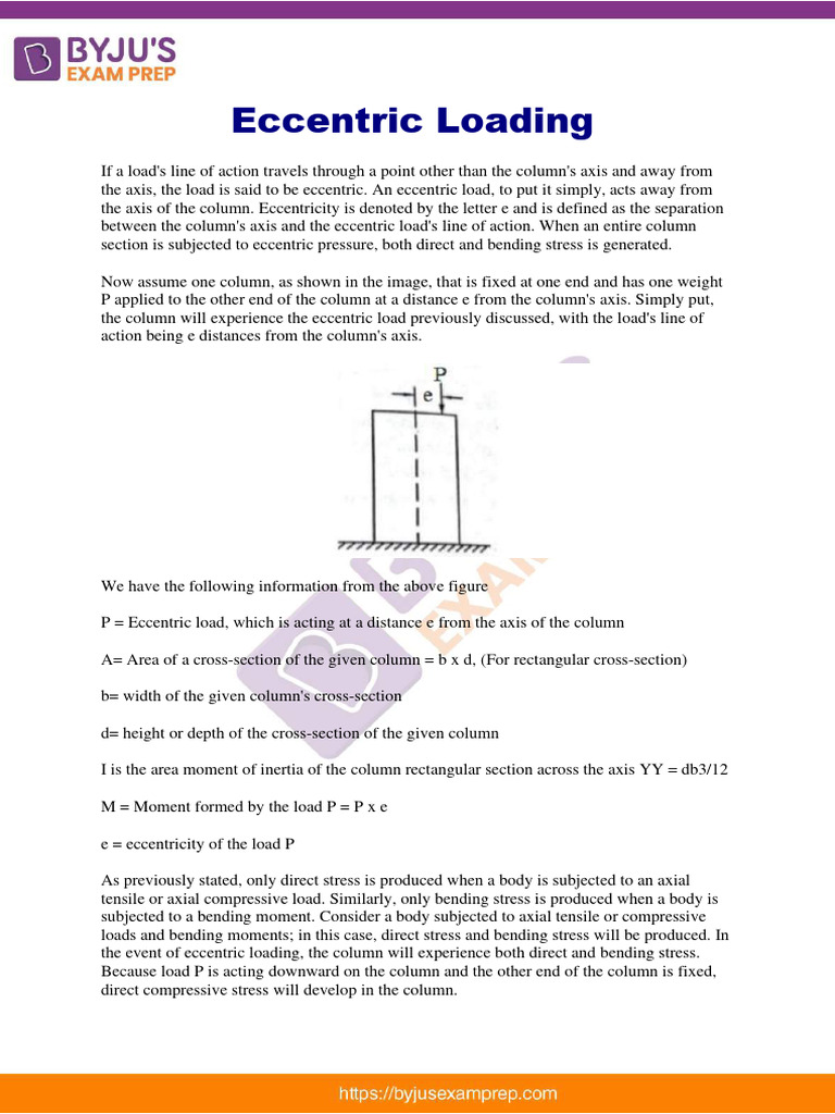 Understanding Eccentric Loading in Columns | PDF | Bending | Stress ...