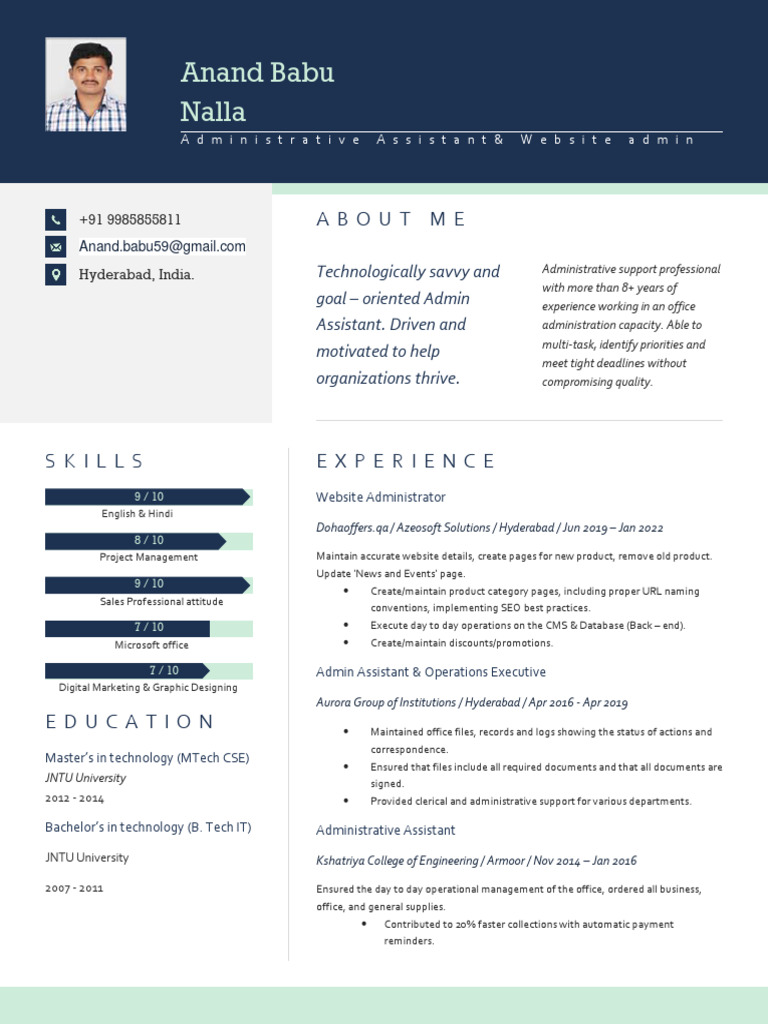 Anand Babu Resume Admin | PDF | Information Technology | Software