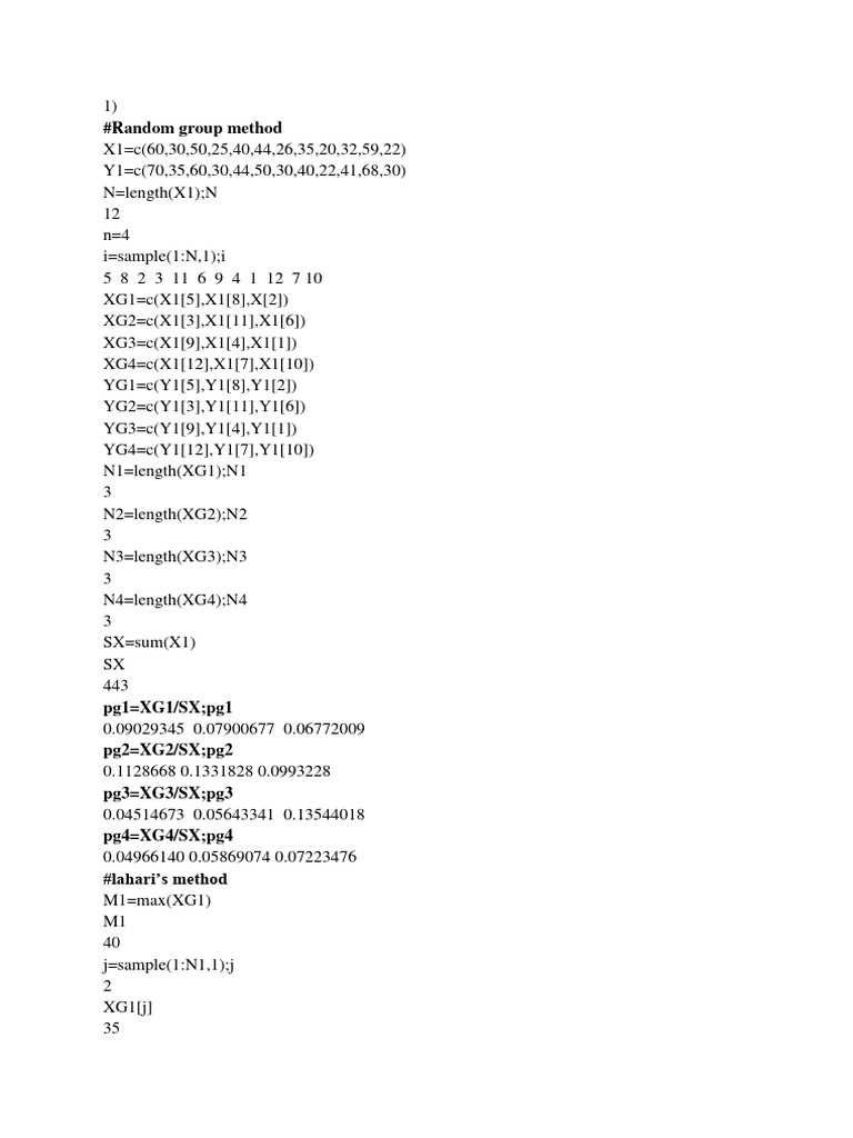 Random Sampling Methods in R | PDF