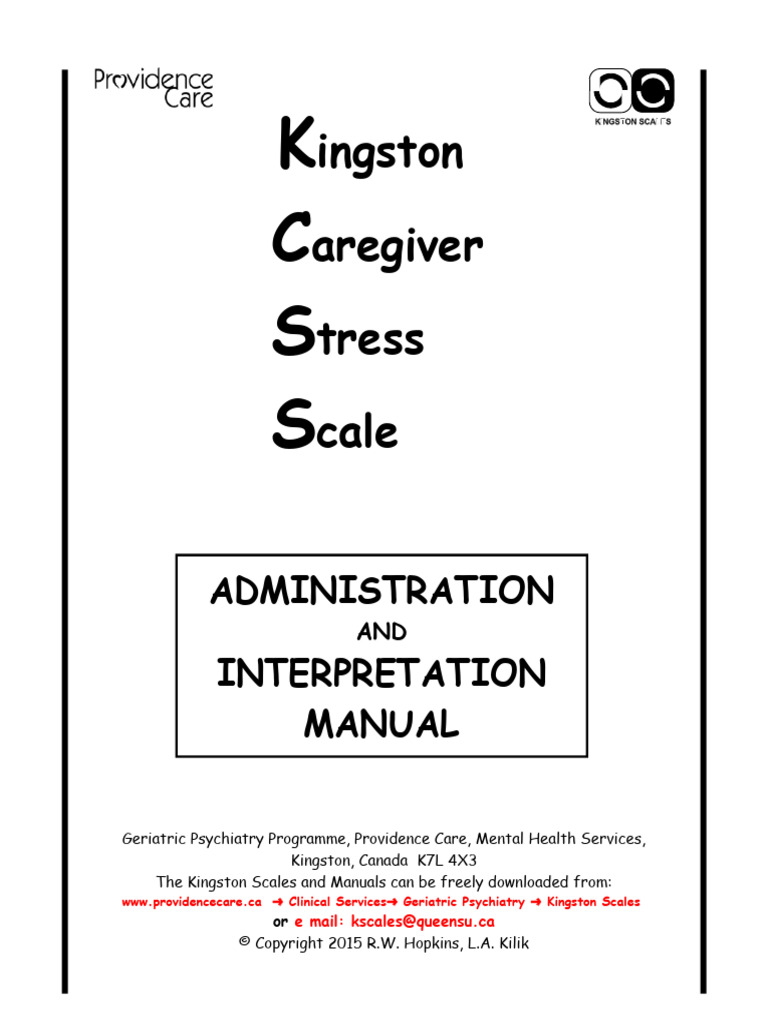 KCSS Administration and Interpretation Manual | PDF | Caregiver ...