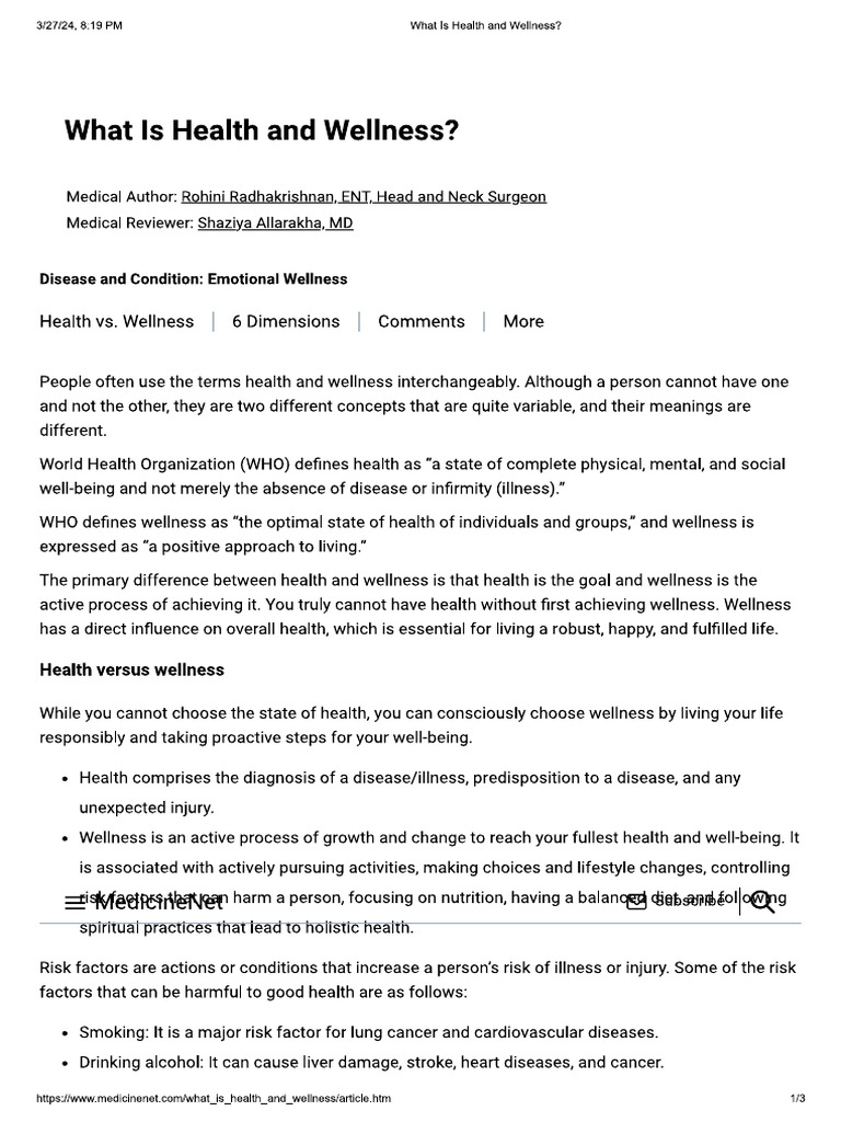 health vs wellness | PDF