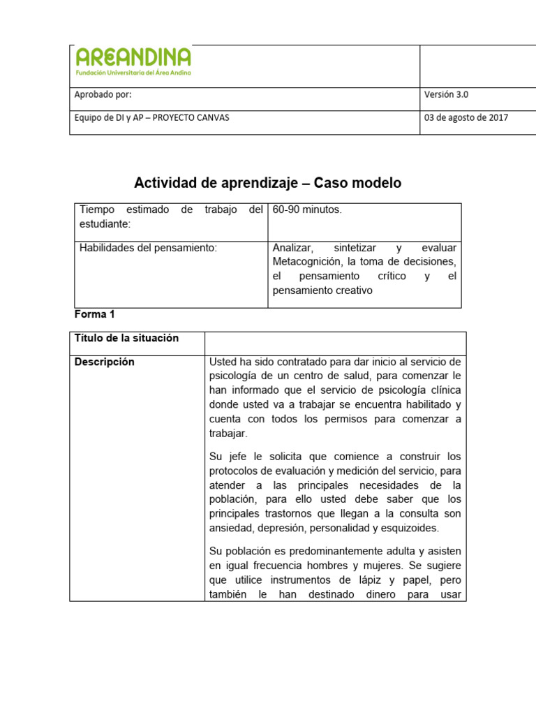Caso simulado eje 4 | PDF | Cognición | Conceptos psicologicos