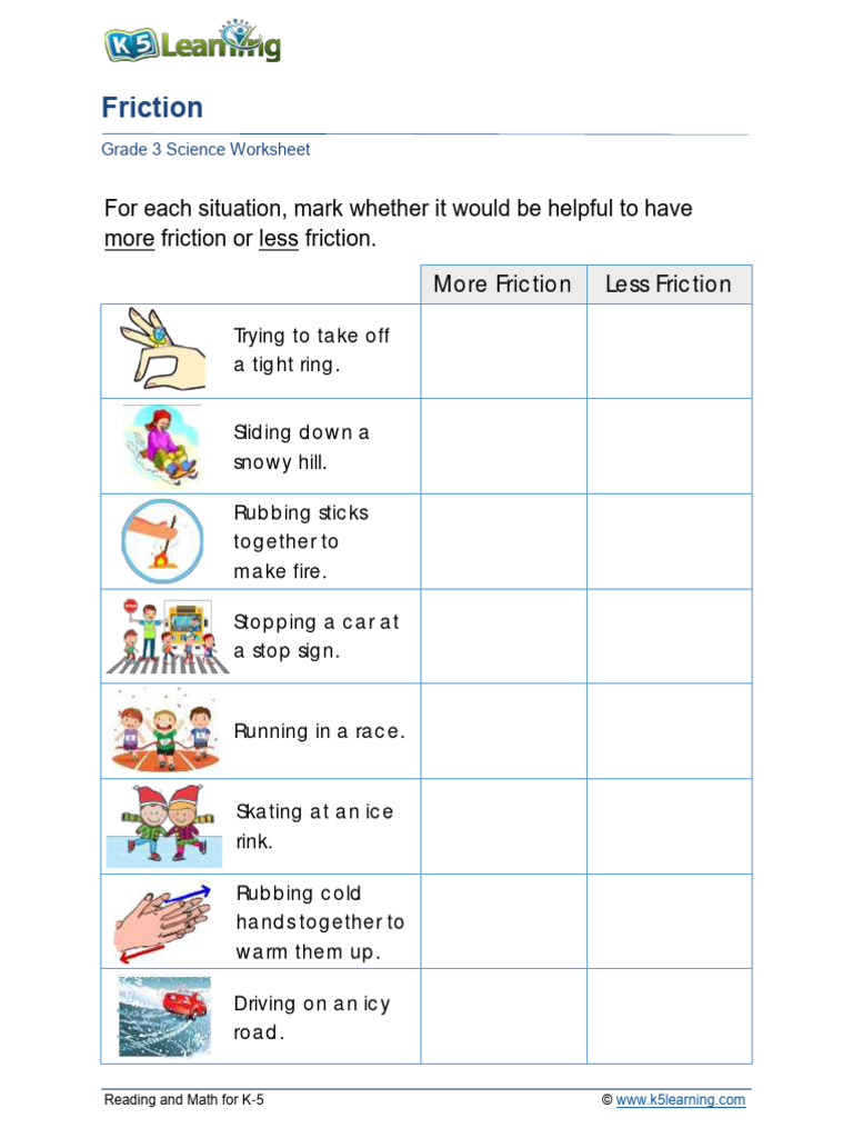 Grade 3 Gravity Friction D 1 | PDF