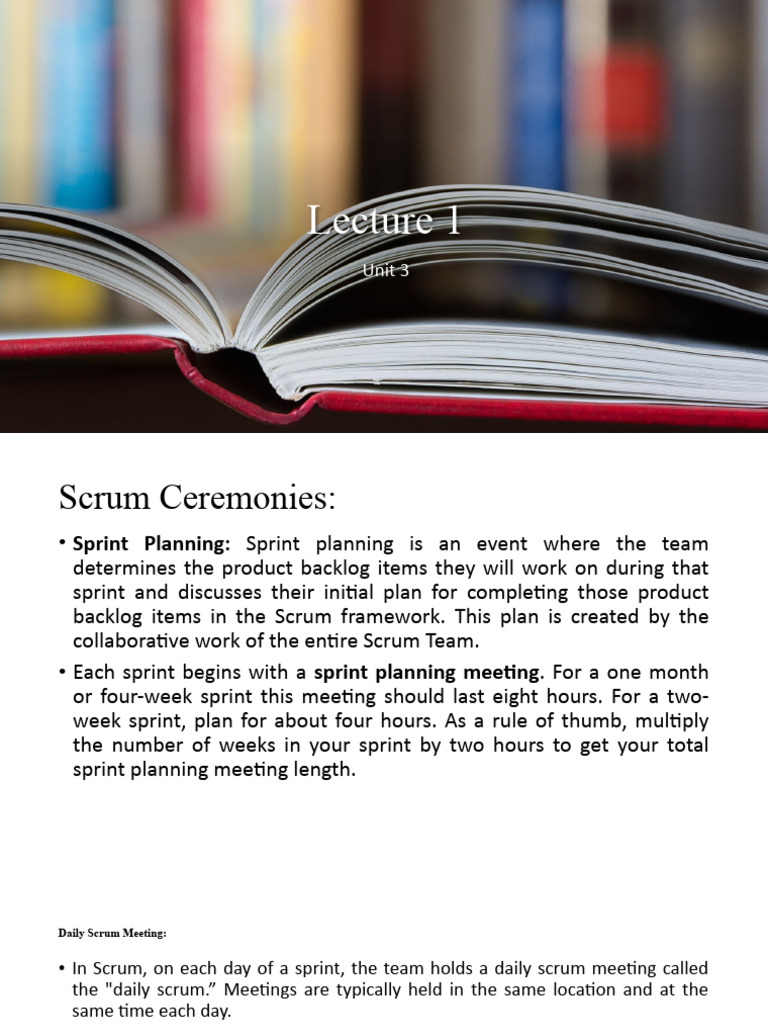 Unit 3 Lecture 1-3 | PDF | Scrum (Software Development) | Computing