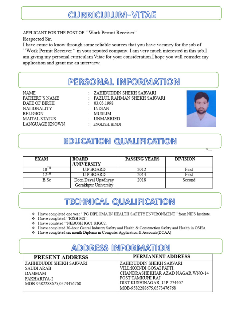 Work Permit Receiver Application Letter | PDF | Workplace | Working ...