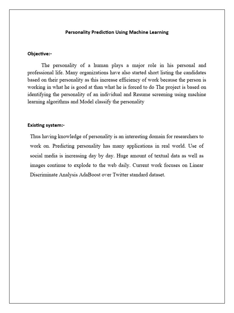 Personality Prediction with Resume Screening Using Machine Learning ...
