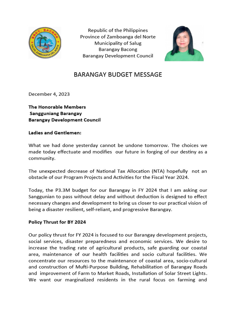 Budget Message Revised | PDF | Taxes | Fiscal Year