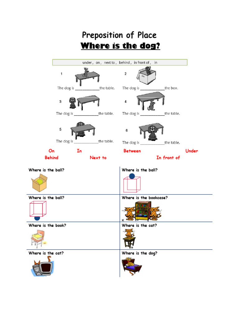 Preposition of Place | PDF