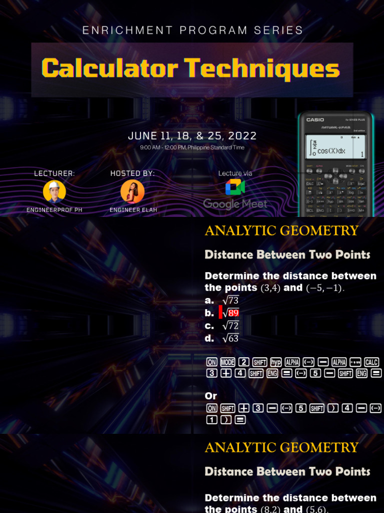 Eps Mathematics Calculator Techniques Analytic Geometry & Solid ...