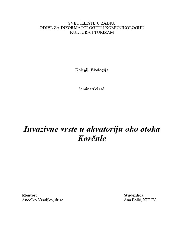Invazivne Ekologija | PDF