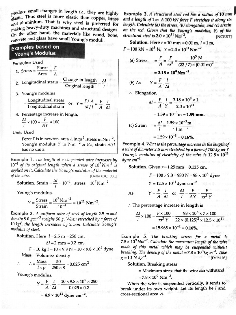 mechanical properties of solids problems | PDF