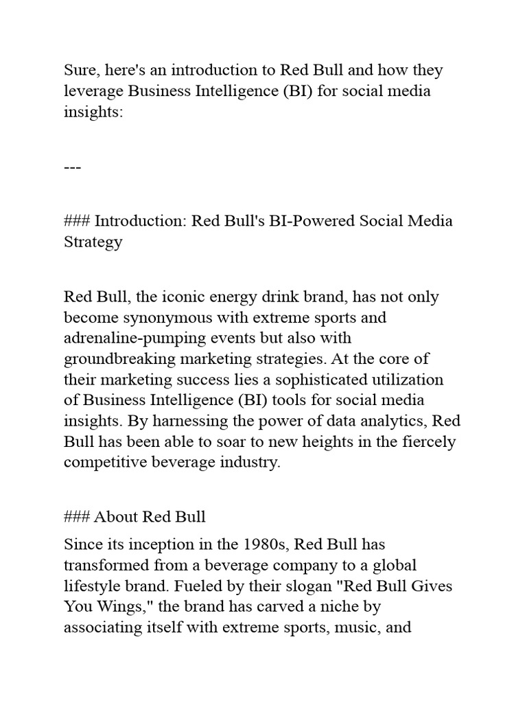an introduction to Red Bull | PDF | Social Media | Popular Culture ...