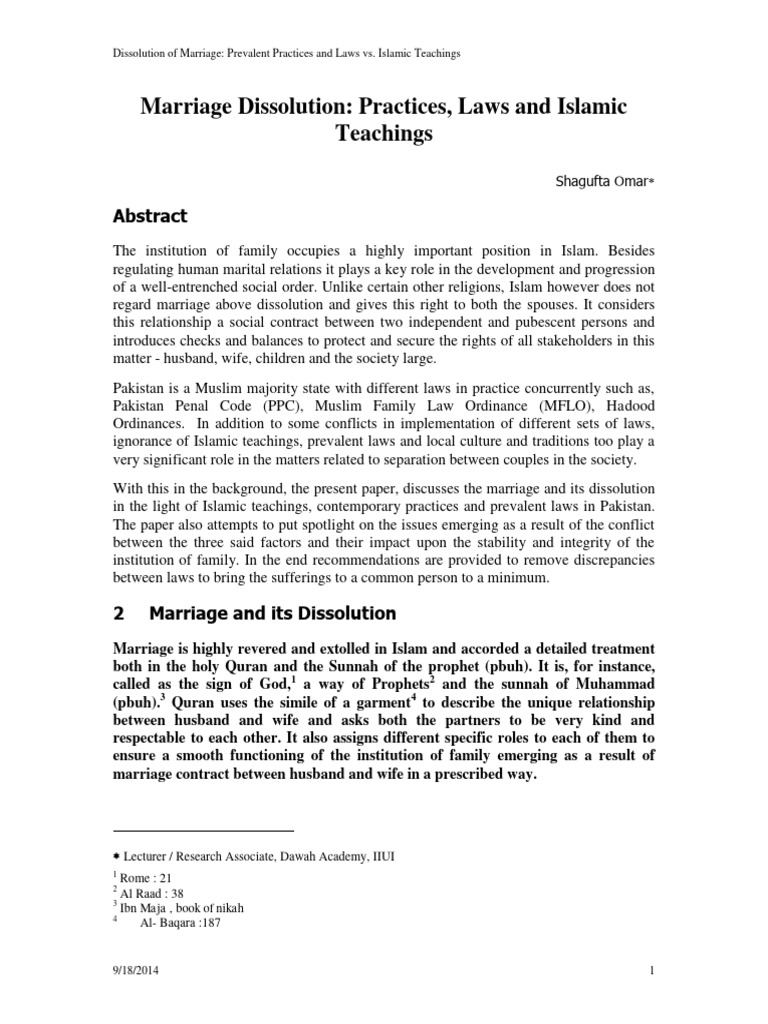 Marriage Dissolution Practices Laws and | PDF | Marriage | Divorce