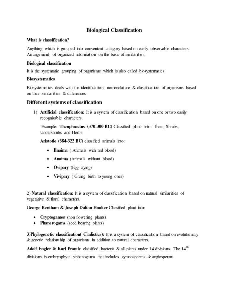 Biological Classification | PDF | Cell (Biology) | Taxonomy (Biology)