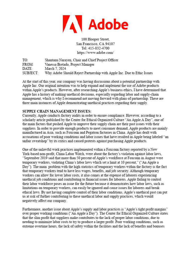 Vanessa Bretado - Memo Draft 2-1 | PDF | Labour Economics | Supply Chain