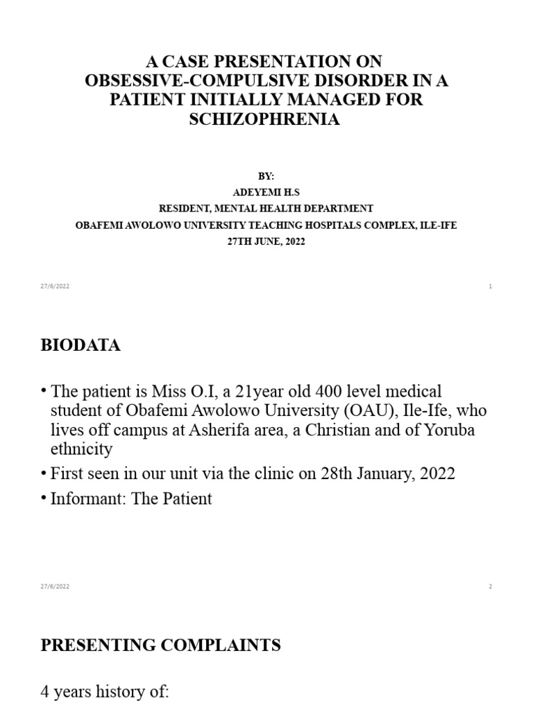 Ocd Presentation | Download Free PDF | Hallucination | Obsessive ...