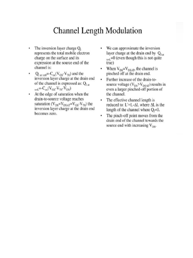 Channel Length Modulation | PDF