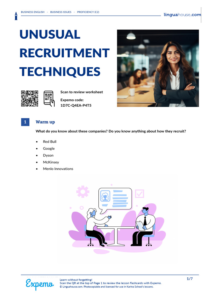 Unusual Recruitment Techniques British English Student | PDF | Recruitment | Job Interview