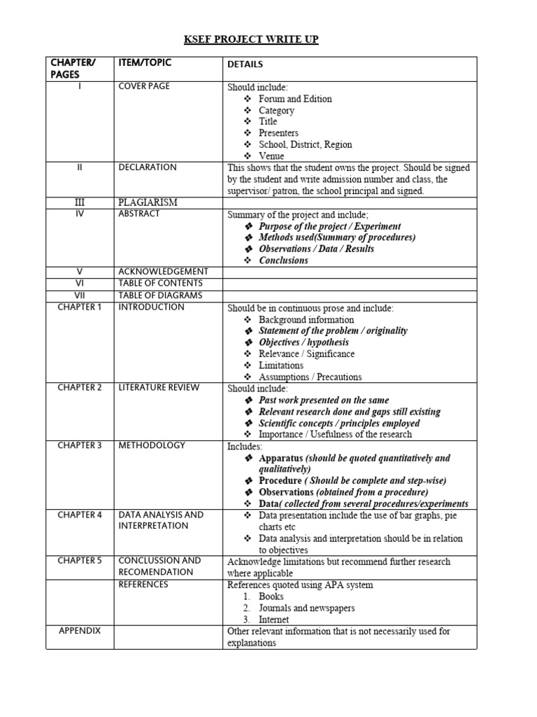 KSEF Project Write-Up Guide | PDF | Data | Evidence