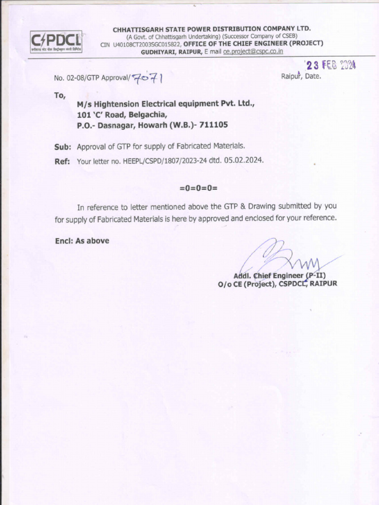 Hightension Fabrication GTP Approval Part-1 | PDF