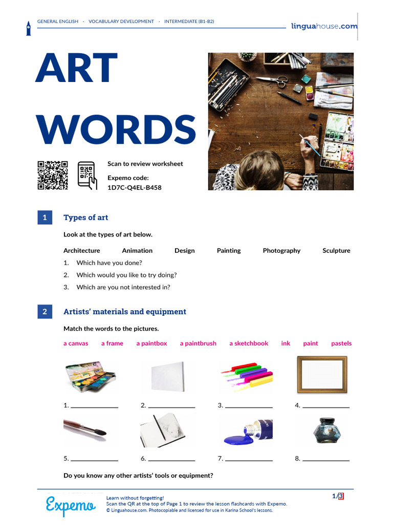 Art Words British English Teacher | PDF | Paintings