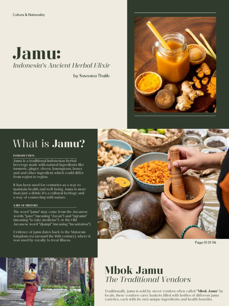 Presentation On Culture Jamu by Savvana Thalib (5013221045) | PDF | Ginger