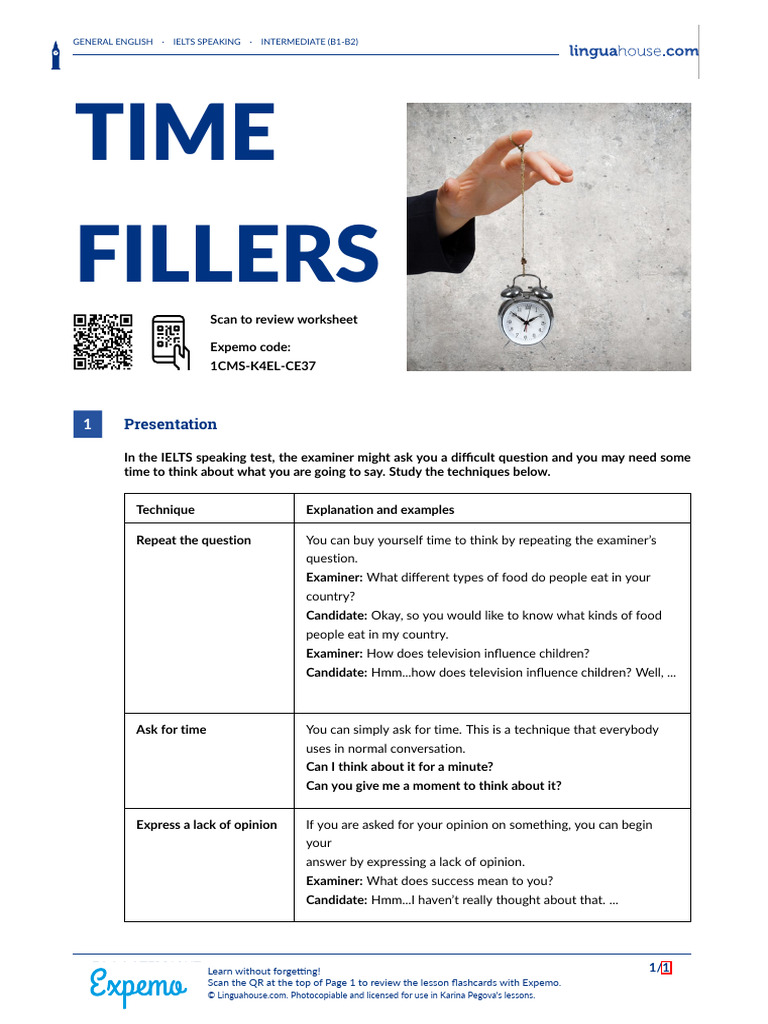 Time Fillers British English Teacher | PDF | Cognition