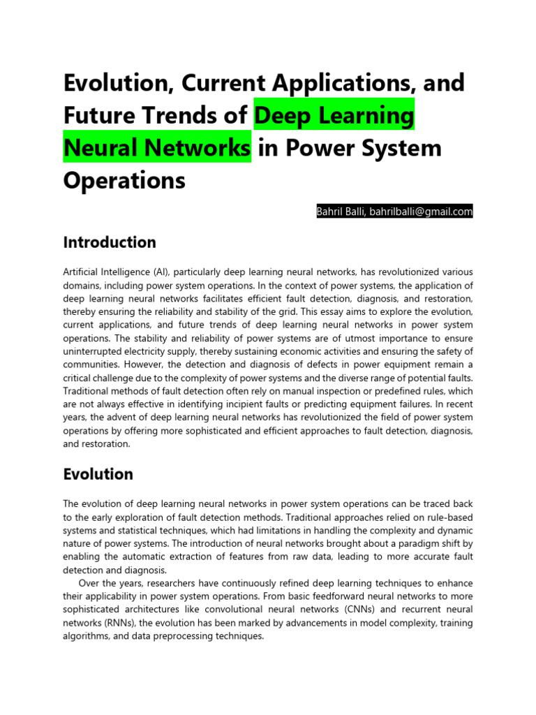 Future Trends of Deep Learning Neural Networks | PDF | Deep Learning ...