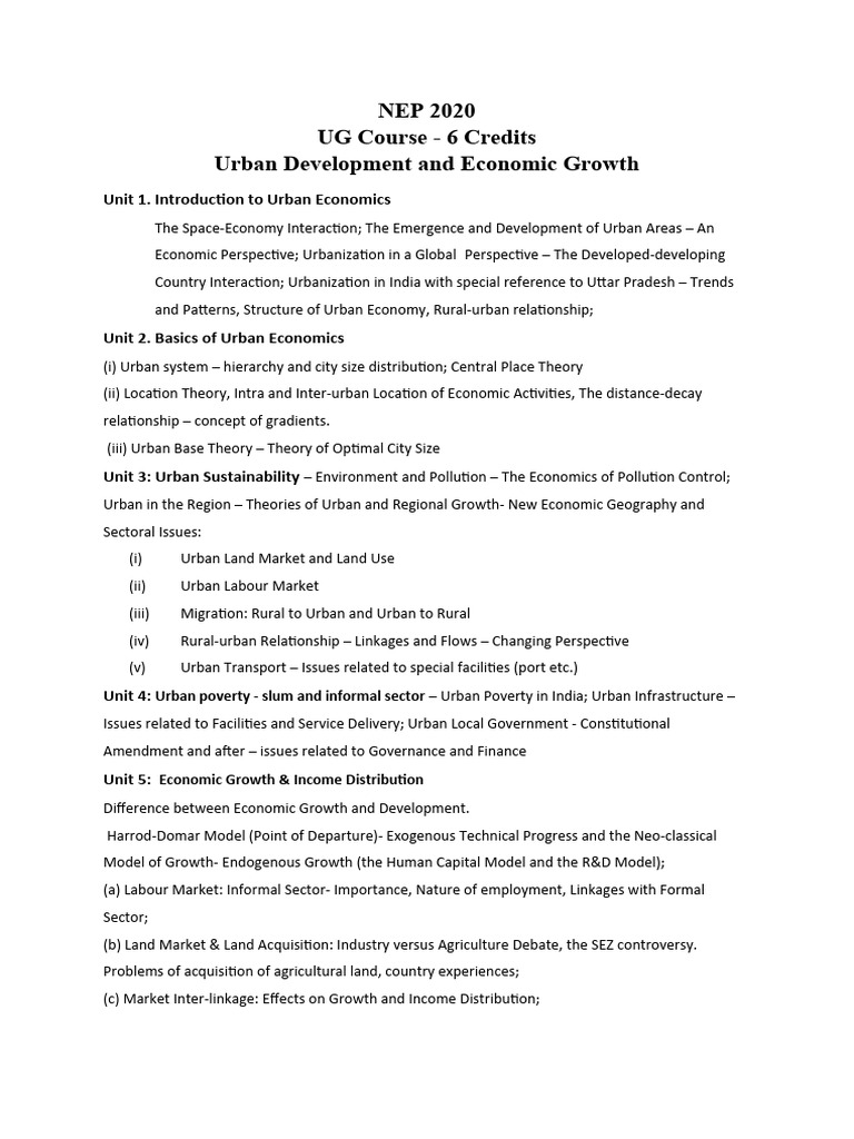 Urban Development and Economic Growth | PDF | Economic Growth | Economics