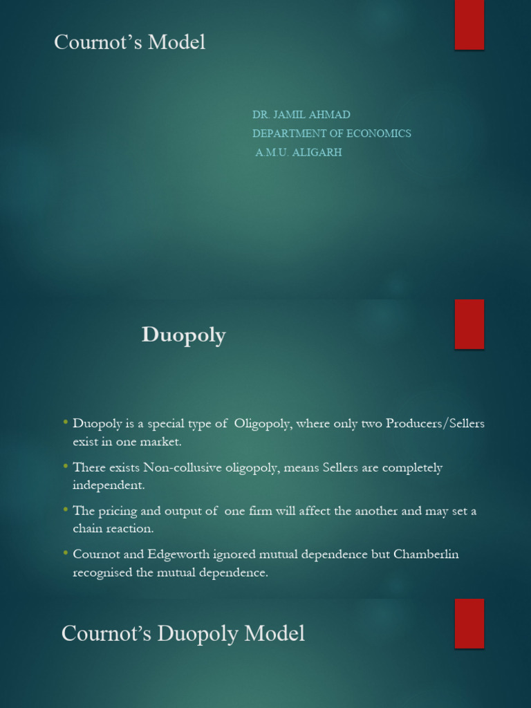 Cournot's Duopoly Explained | PDF | Oligopoly | Demand