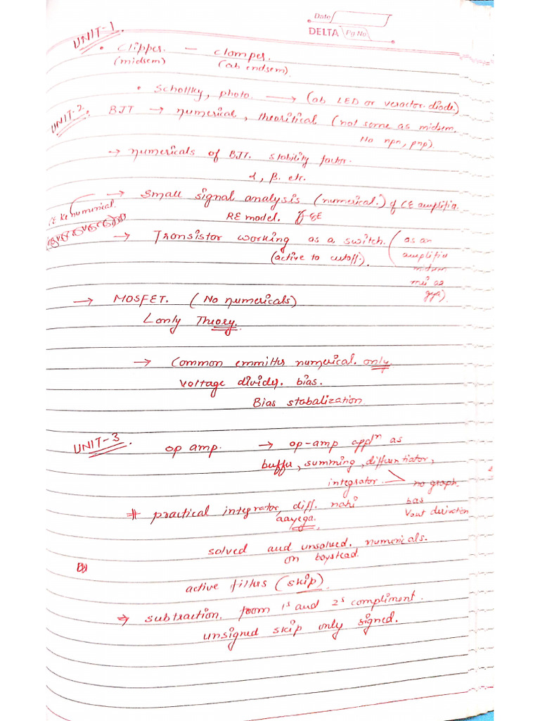 Edc Imp Topics Notes | PDF