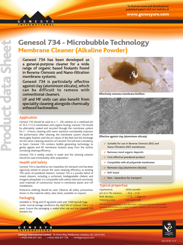 Genesol - 734 - Microbubble Technology | PDF | Membrane | Secondary Sector Of The Economy