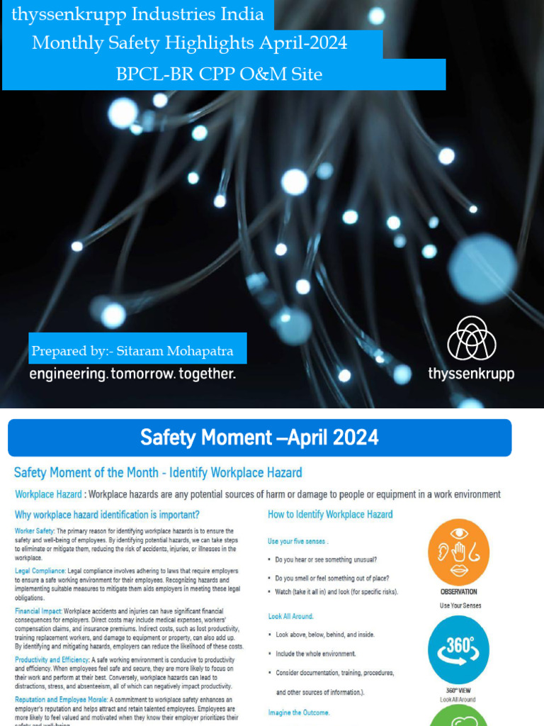Safety Highlights For The Month of April-2024 | PDF