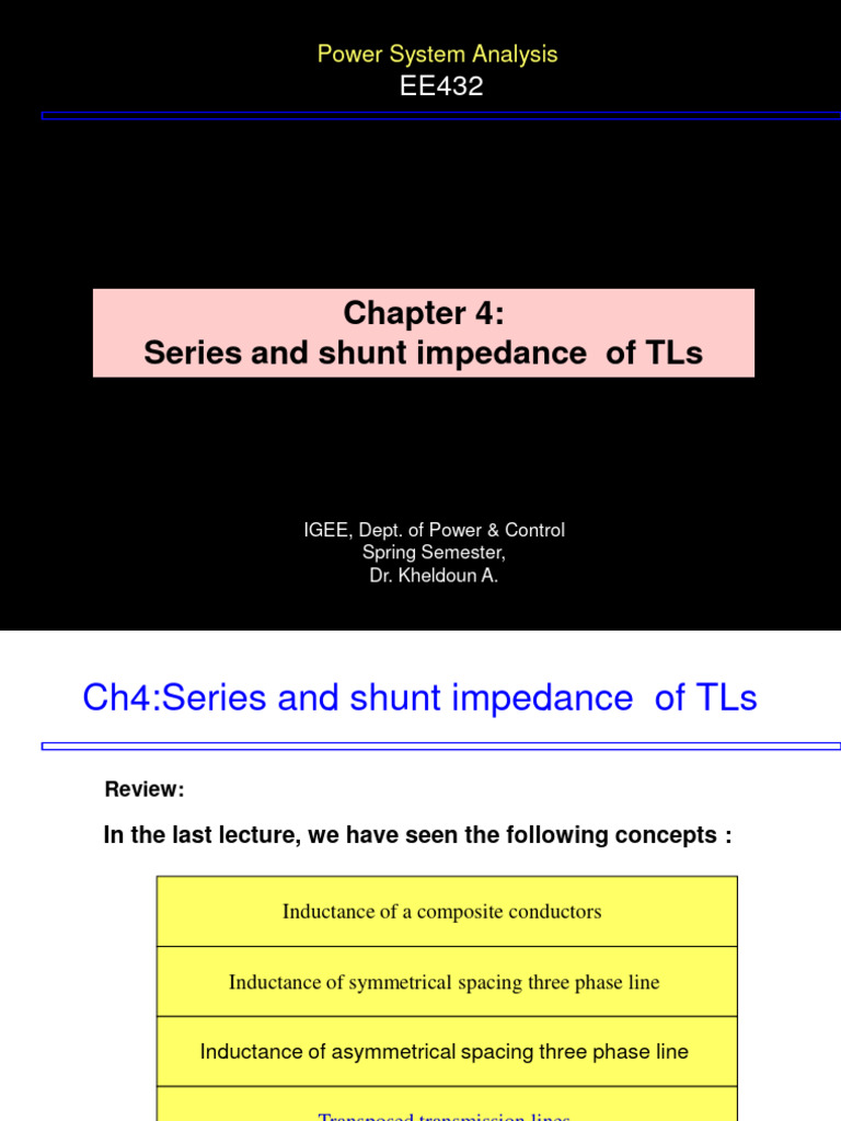 Lecture 08 - Chap 4 Series Impedance of TLs | PDF | Electrical ...